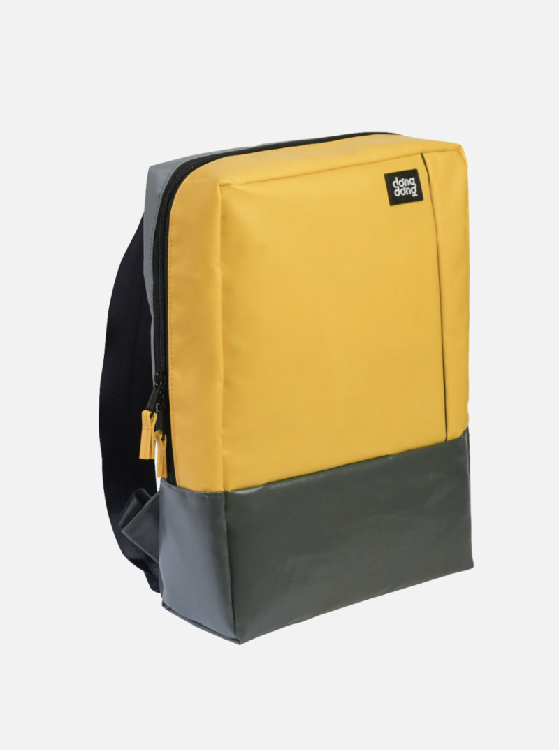 Recycled Backpack – Yellow Oliver Green Color - Collective Memory